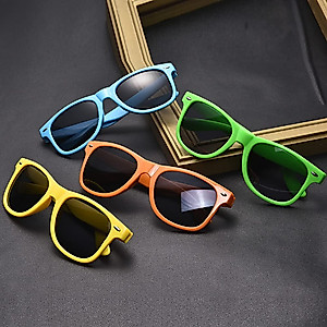 12 Packs Man Women Retro Wholesales Neon Party Favor Sunglasses Accessories, Adult Multi color