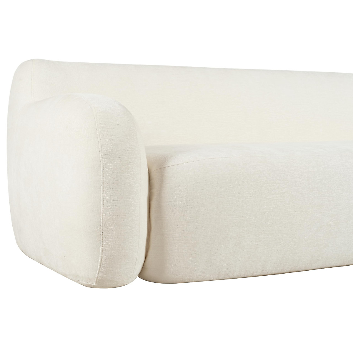 81.5'' Minimalist Curved Upholstered Sofa, Modern 3-Seat Modular Casual Sofa, Polyester Upholstered Couch for Living Room, Bedroom and Apartments (Beige-188J)