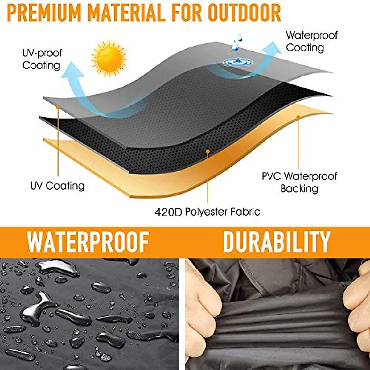 Iptienda Patio Heater Cover, Patio Heater Covers Waterproof with Zipper, Square Outdoor Heater Cover 87''H x 21" W x 24" L
