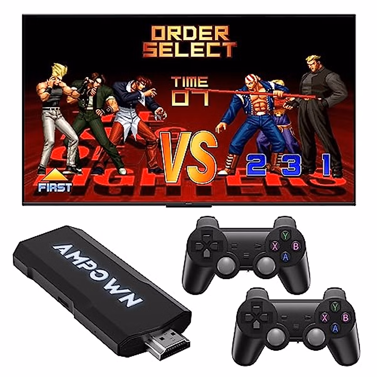 GD20 Game Stick 64G Built in 30,000+ Games, Dual 2.4G Wireless Controllers, Video Game Consoles for 4K 60fps HDMI Output with 20+ Emulators