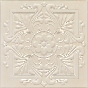 R22 Champagne White 20x20 Amazing Styrofoam Tin Look Ceiling Tiles Easy to Glue Up On Any Type of Surface