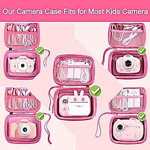 MINIBEAR Kids Camera Case Compatible Kids Camera, Case for Camera for Kids and Kids Action Camera Accessories, 6.1 x 4.9 x 3.4 inch Shockproof Storage Box fits for Most Kids Camera (Pink)