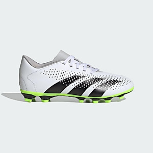 adidas Predator Accuracy.4 Firm Ground Sneaker, White/Core Black/Lucid Lemon, 12 US Unisex Little Kid