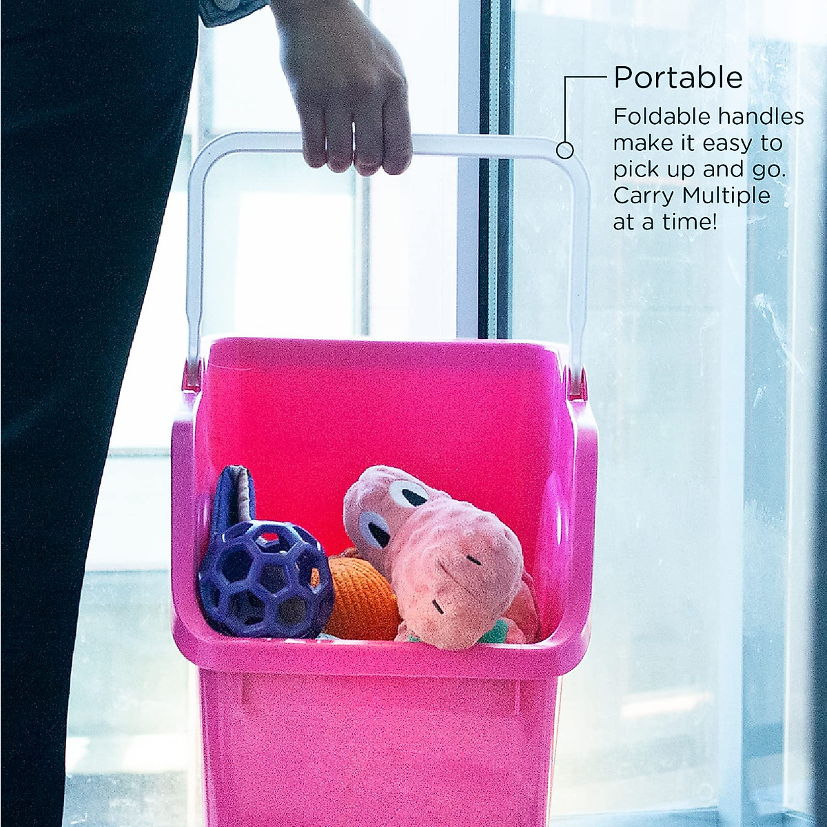 good natured Stackable Recycle Bin with Handle - 6 Gallon / 25 Liter - Kitchen, Home & Indoor Use - Compact & Small Recycling Bins 3 Pack