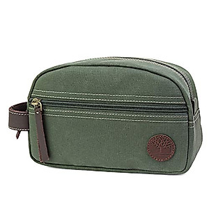 Timberland Men's Toiletry Bag Canvas Travel Kit Organizer, Olive, One Size