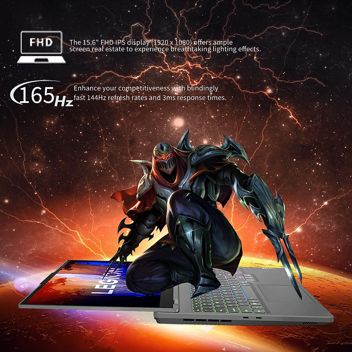 Lenovo Legion 5 Gen 7 15.6" FHD 165Hz Gaming Laptop, AMD Ryzen 7 6800H, 16GB DDR5 RAM, 1TB PCIe SSD, NVIDIA GeForce RTX 3070Ti, 4zone RGB Backlit Keyboard, Gray, Win 11 Pro, 32GB USB Card