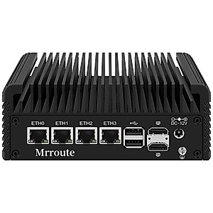 Mrroute Intel Alder Lake-N i3-N305 Fanless Mini PC with Win 11 DDR5 No RAM No SSD 4 Lans 3 Screens Display 2X HDMI&DP&Type-C Pocket Mini Desktop Computer