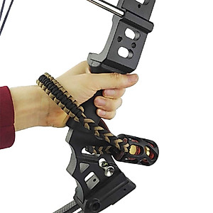 SHARROW Archery Bow Wrist Rope Leather Widen Bow Sling Adjustable Bow Strap Target Hunting Accessory