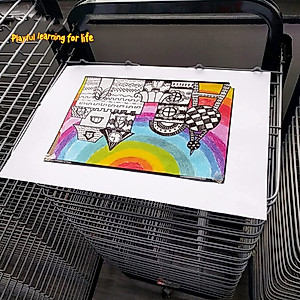 Metal Steel Wire Drying Rack for Classroom Painting Crafts, Artworks Prints Storage Art Display Rack for Art Studio and Home Use, Easy Moving with Wheels, Black (Size : 20 Shelves)