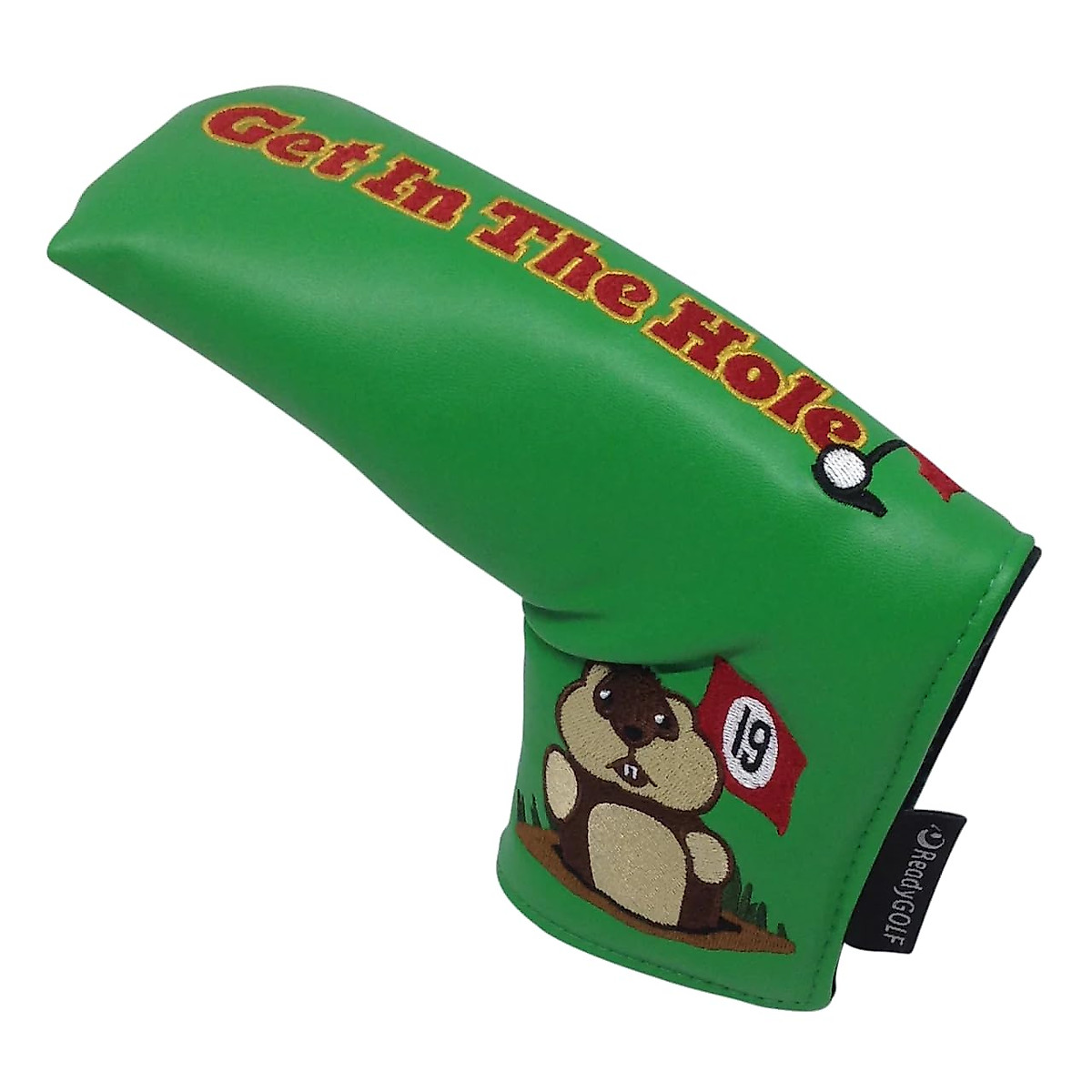 ReadyGOLF Dancing Gopher Green Embroidered Putter Cover Blade
