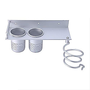 Aluminum Holder - Storage Wall Mount Organizer Holder Hair Dryer Toothbrush Toilet