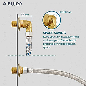 Mounted Installation Kit for Wall Mount Faucets Connector Set Stainless Steel Commercial Kitchen Prep Utility Sink 1/2" NPT Female to Male 90 Degree