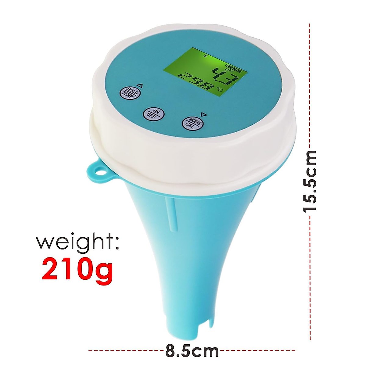 Smart Water Quality Tester: 6-in-1 Bluetooth Floating Monitor for Pools, Spas, and Hydroponics - pH, EC, ORP, Chlorine, Salinity, and Temperature Measurement