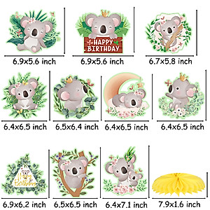 Koala Honeycomb Centerpieces 10pcs Koala Birthday Party Decoration Cute Koala Baby Shower Table Decoration for Koala Theme Party Supplies