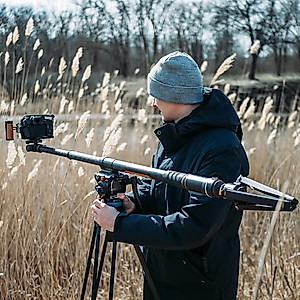 MOZA Slypod Pro Slider Motorized Monopod Camera Sliders Made of Light-Weight Carbon Fiber Vertical Payload 13Lb Extend Out 520mm 5.5H Running Time with Pan and Tilt Head & Tripod