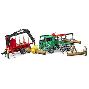 Bruder Forestry Trailer with Crane Grapple and 4 Logs