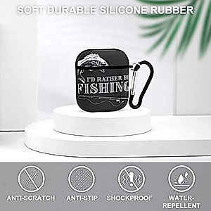 Bass Fishing Design Airpods Case Cover for Apple AirPods 2&1 Cute Airpod Case for Boys Girls Silicone Protective Skin Airpods Accessories with Keychain