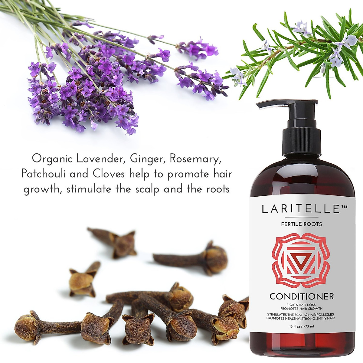 Laritelle Organic Anti-Thinning Conditioner | Fortifying, Strengthening & Rejuvenating | Prevents Hair Loss and Shedding, Promotes New Hair Growth | Ayurvedic Herbs, Lavender, Ginger, Rosemary