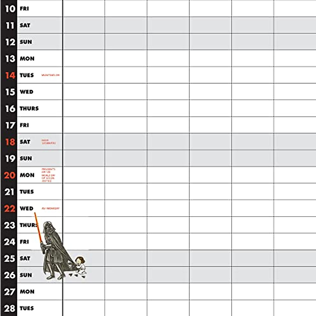 Darth Vader and Family 2023 Family Wall Calendar (Star Wars)