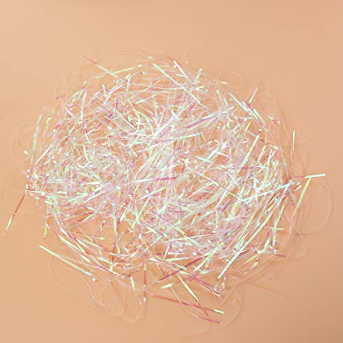 Milisten 20 Grams Iridescent Paper Shred Filler Sparkly Shredded Crinkle Paper for Gift Wrapping and Basket Filling 3MM