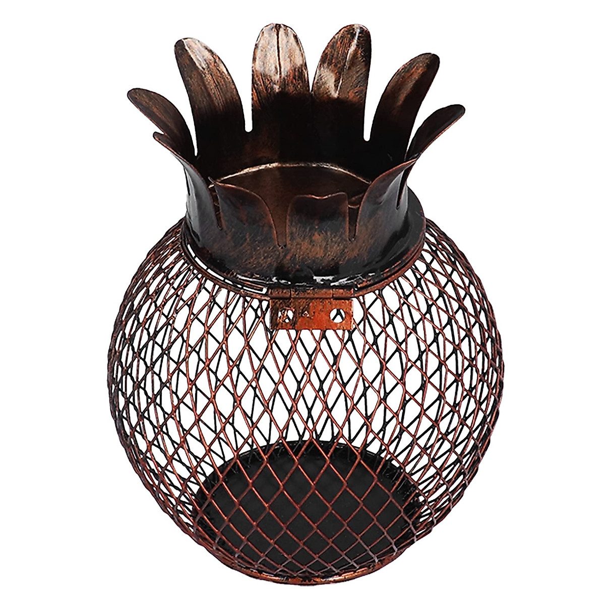 Restokki Wine Cork Container Iron Pineapple Shaped Wine Bottle Picture Frames Cork Storage Box Ornament for Home Bar Decoration