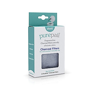 PurePail Charcoal Filters — 3 Count — Absorb and Naturally Eliminate Odors — Fragrance and Chemical Free — Non-Toxic — Fits PurePail Classic and PurePail Go — Replace Every 30 Days —3 Month Supply