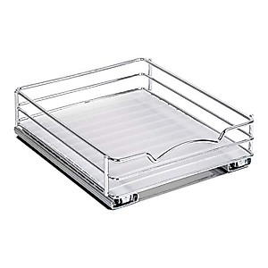 Pull Out Spice Rack Organizer for Cabinet, Heavy Duty-5 Year Limited Warranty, Chrome 8-3/8"Wx 10-3/8"D x 2-1/8 H Slide Out for Upper Kitchen Cabinets and Pantry, Fits Spices, Sauces, Canned Food etc.