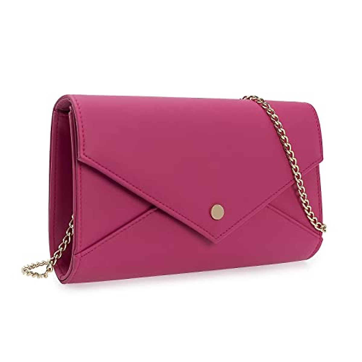 IXEBELLA Classic PU Clutch Purse for Women Dressy Party Clutch for Cocktail/Prom/Wedding (Hot Pink)