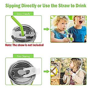 Yummy Sam 5 Pack 8 oz Kids Cups with Lids, Stainless Steel Spill-proof Unbreakable Insulated Drinking Water Tumblers with Anti-slip Sleeves for Children Toddlers Adults