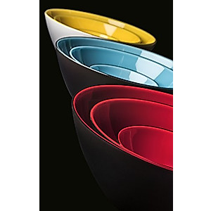 Guzzini My Fusion Large Bowl, BPA-Free Shatter-Resistant Acrylic, 9-3/4 inch Diameter, Ideal for Serving Main Dishes, Salads and Snacks, Grey, Yellow (Model: 281425141)