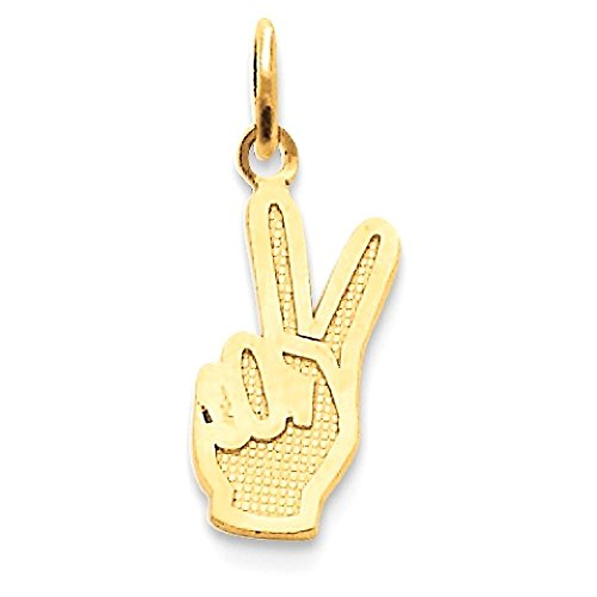 14K Yellow Gold Peace Sign Inspirational Symbol Necklace Charm Pendant Only
