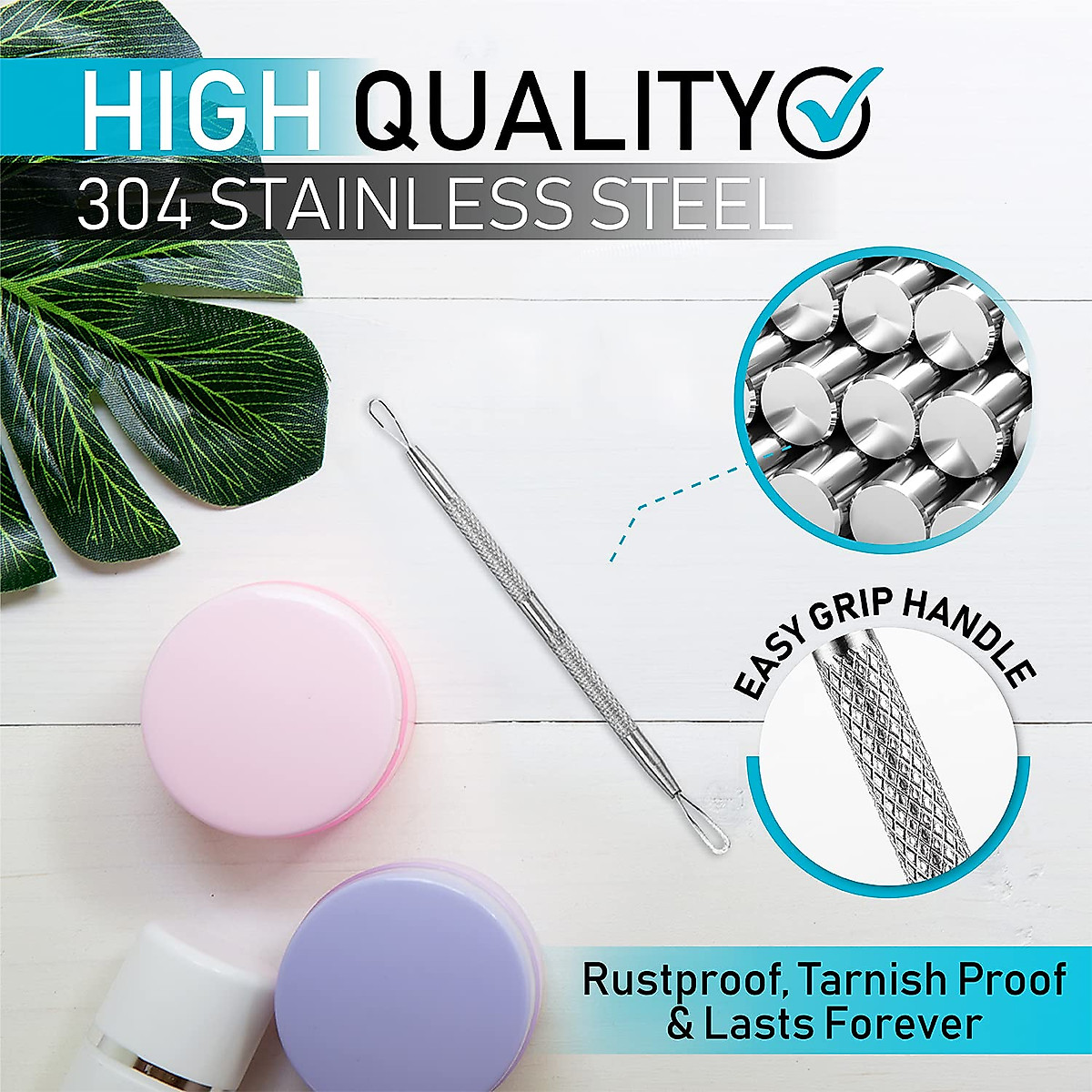 Hula Home Blackhead Remover Pimple Extractor Popper Tool Acne Comedone Blackhead, Blemish, Whitehead Popping, Zit Removing for Nose Face, 304 - Stainless Steel