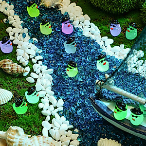 Barydat 150 Pcs Luminous Mini Resin Ducks with Sunglasses Bulk Glow in The Dark Colorful Tiny Cowboy Duck to Hide for DIY Landscape Pot Aquarium Dollhouse Baby Shower Party Favor