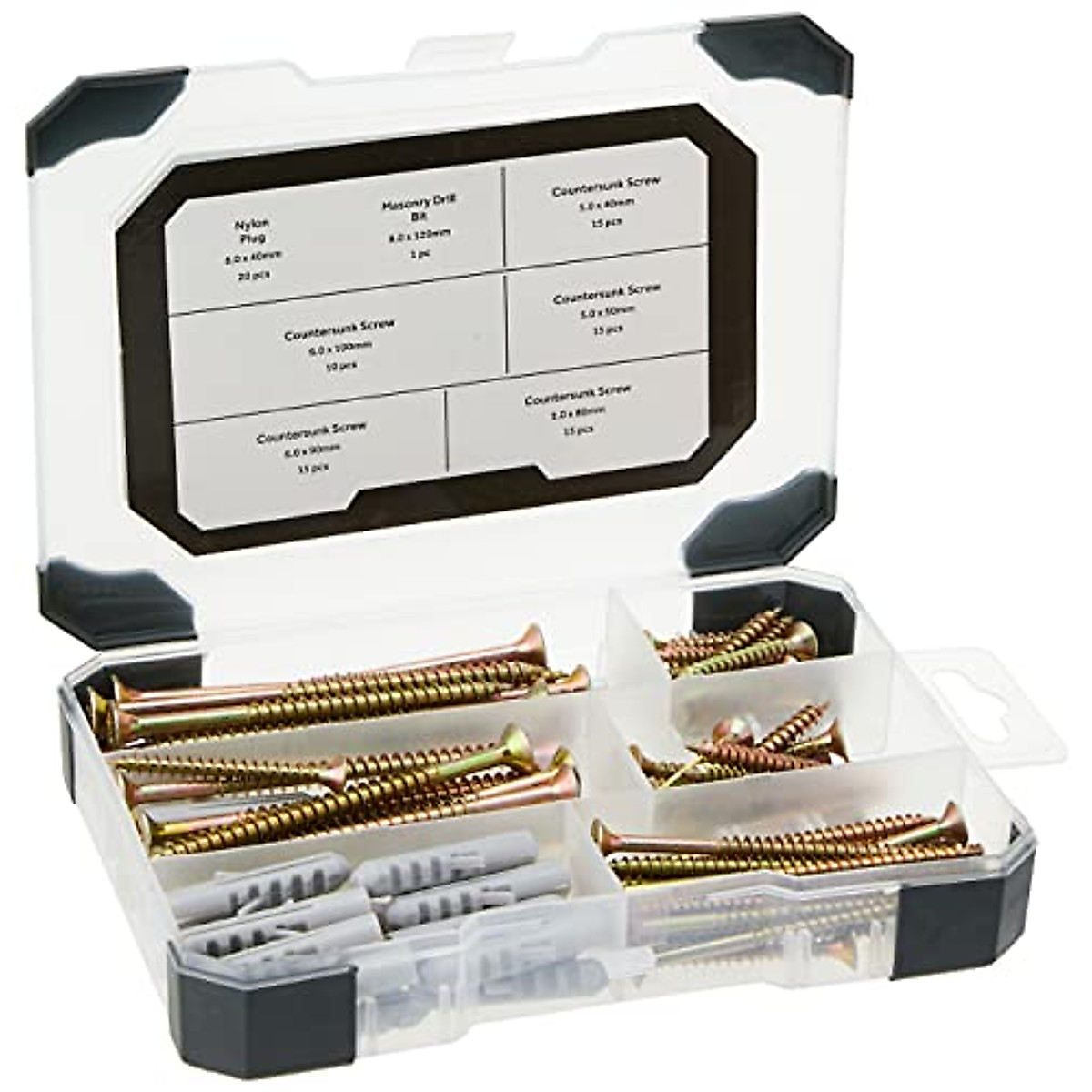 TIMCO Screws, Plug & Drill Bit Gold Mixed Tray - 91pcs