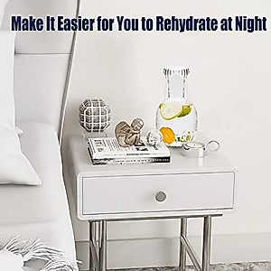 Bedside Water Carafe and Glass Set 33oz Vintage Nightstand Glass Carafe with Cup Mouthwash Water Decanter - Drink Water at Night and Keep Water Fresh (Clear)