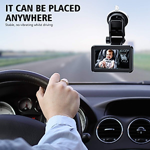 FEISIKE Baby Car Camera, Baby Car Mirror with HD Wide Display & Crystal Clear View & Night Vision & Stable Sucker Bracket, Observe Baby While Driving,Newborn Infant Car Baby Monitor with Camera