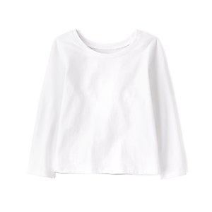 The Children's Place baby girls And Toddler Long Sleeve Basic Layering T-shirt T Shirt, White, 3T US