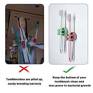 KIROYAL 6 Pcs Silicone Self Adhesive Toothbrush Holder Wall Mounted Multi-Function Hook Waterproof Single Hook for Hanging Key Must Haves for Kitchen Living Room Office Bathroom Black