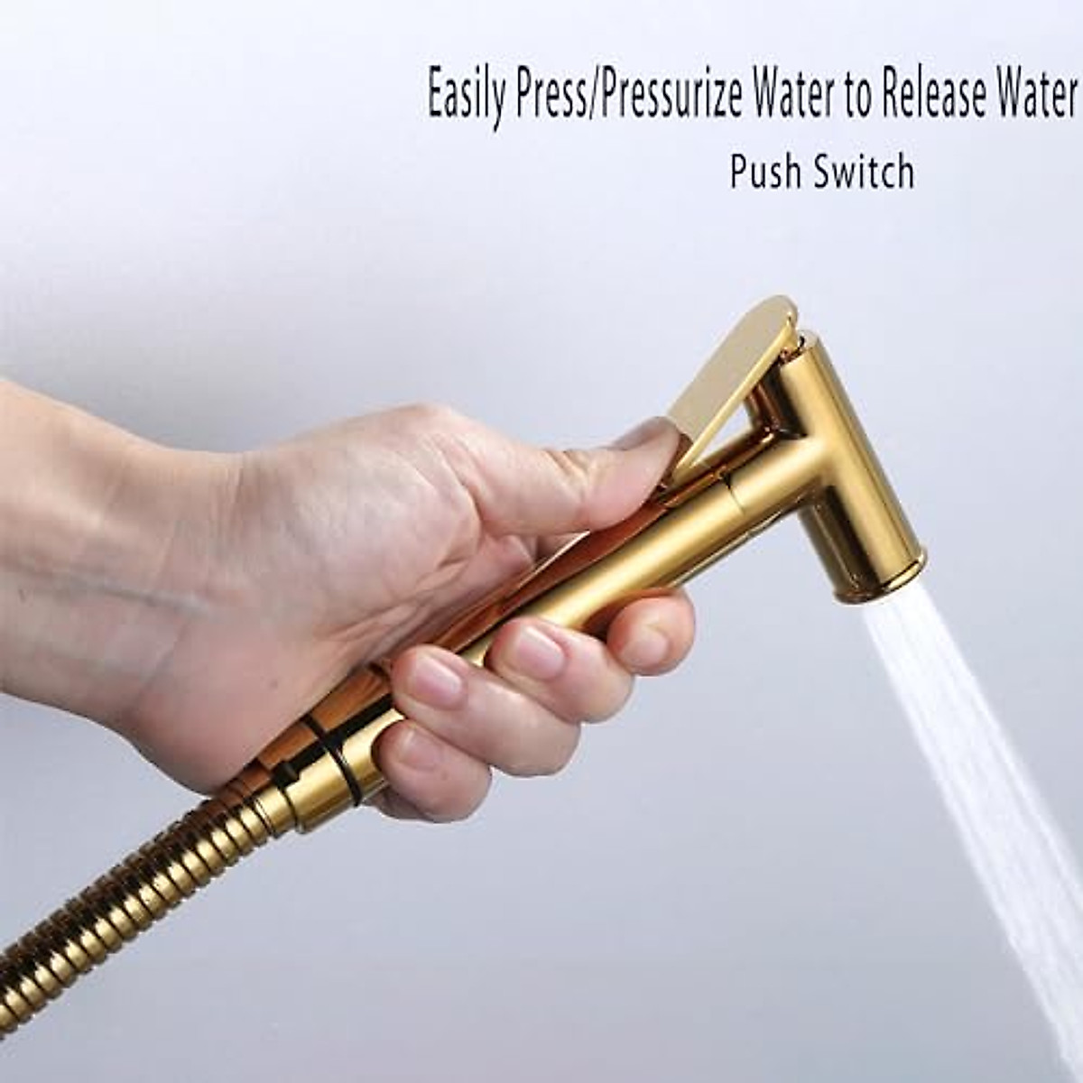 Handheld Bidet Sprayer for Toilet,Wall Mounted Cloth Diaper Sprayer Set with Cold Water,Brass Toilet Bidet Sprayer for Feminine and Baby Diaper Wash,Rose Gold