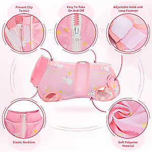 Lukovee Recovery Suit for Dogs, Zipper On Recovery Suit for Female Male Dog, Onesie Abdominal Wounds Cone E-Collar Alternative Prevent Licking Spay Recovery Suit (A-Pink,X-Small)