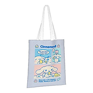 TAWVNUH Anime Tote Bag for Women and Girls Cute Aesthetics Cosmetic Bag Reusable Canvas Makeup Bag Shopping Bag Gym Bag Grocery Bag