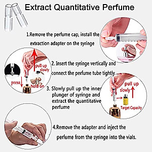 MUB Perfume Refill Pump Tools, Perfume Dispenser with Adapter Tools for Perfumes Transfer to empty bottles, Include 2 Syringe for Replacement