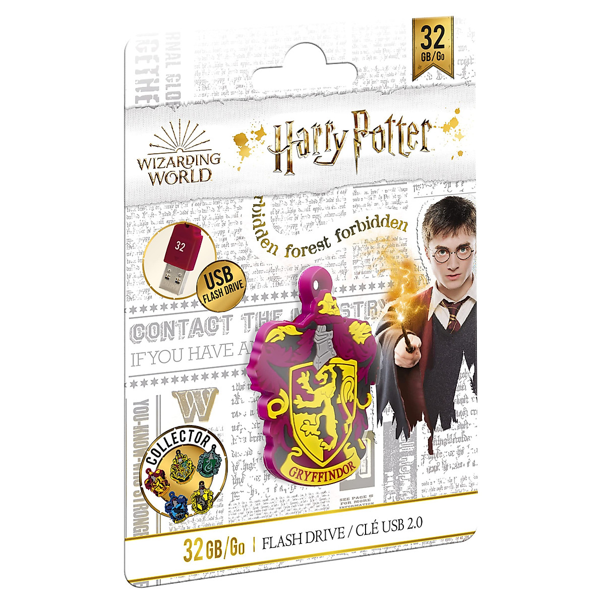 EMTEC 32GB Harry Potter Collector USB 2.0 3D Soft Touch Gum Flash Drive - Gryffindor