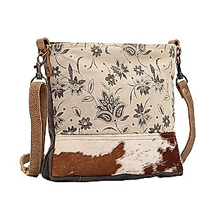 Myra Bag Posy Upcycled Canvas & Cowhide Shoulder Bag S-1461
