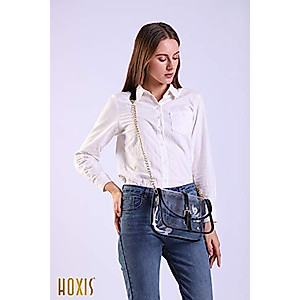 Clear Saddle Cross Body Bag Women Chain Shoulder Handbag Purse (Black)