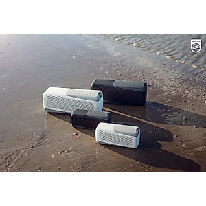 Philips S4807 Outdoors Wireless Bluetooth Speaker with Stereo Pairing and Bluetooth Multipoint Connection, IP67 Waterproof, Gray