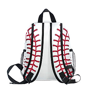 Toddler Kids Backpack Baseball Pattern 12 Inch Preschool Backpack School Bag Mini Casual Daypack for Boy Girl