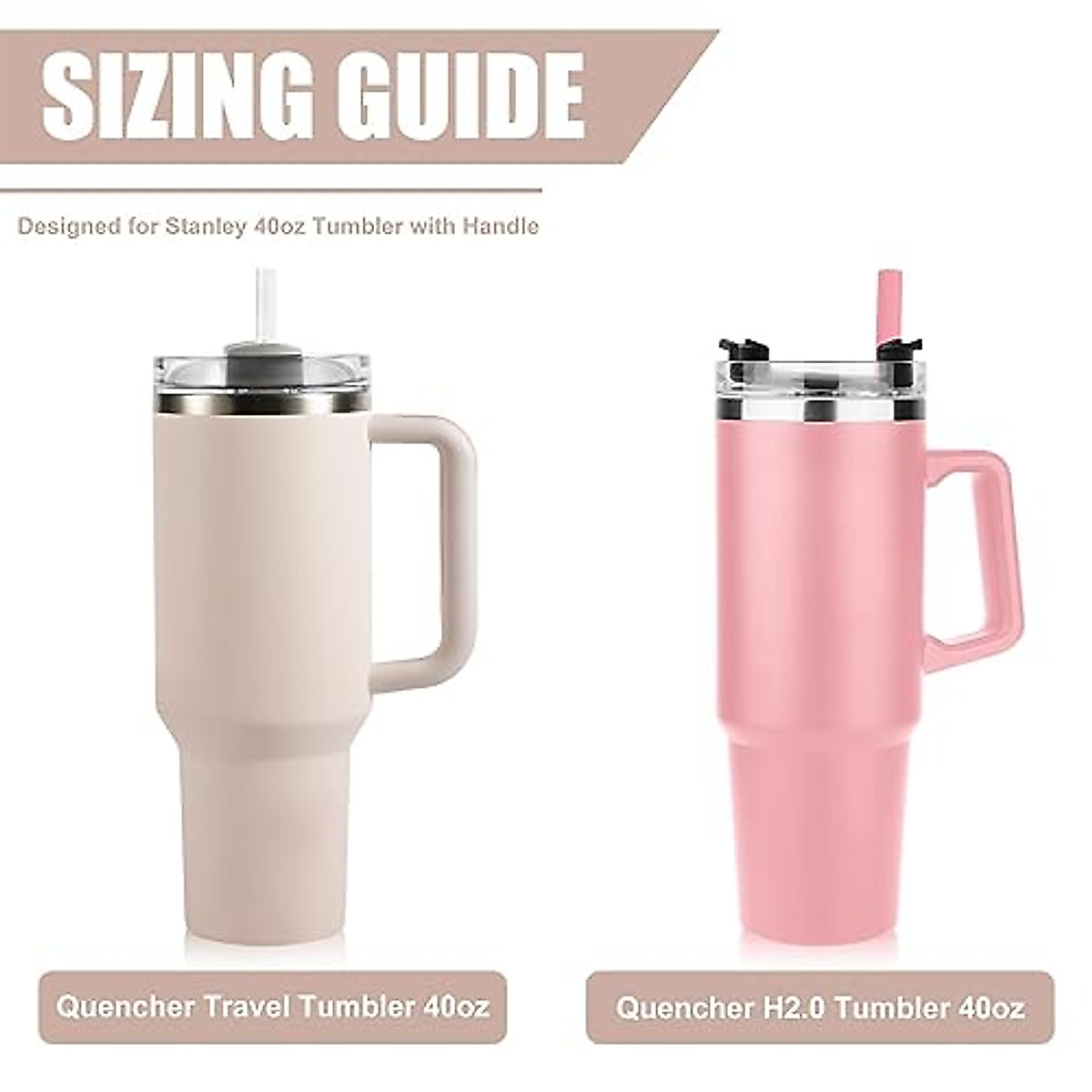 RYAJK Snack Bowl for Stanley 40 Oz Tumbler with Handle,4 Compartments for Candy,Appetizer,Nuts,Popcorn, Cup Holder for Stanley Cup Accessories (White)