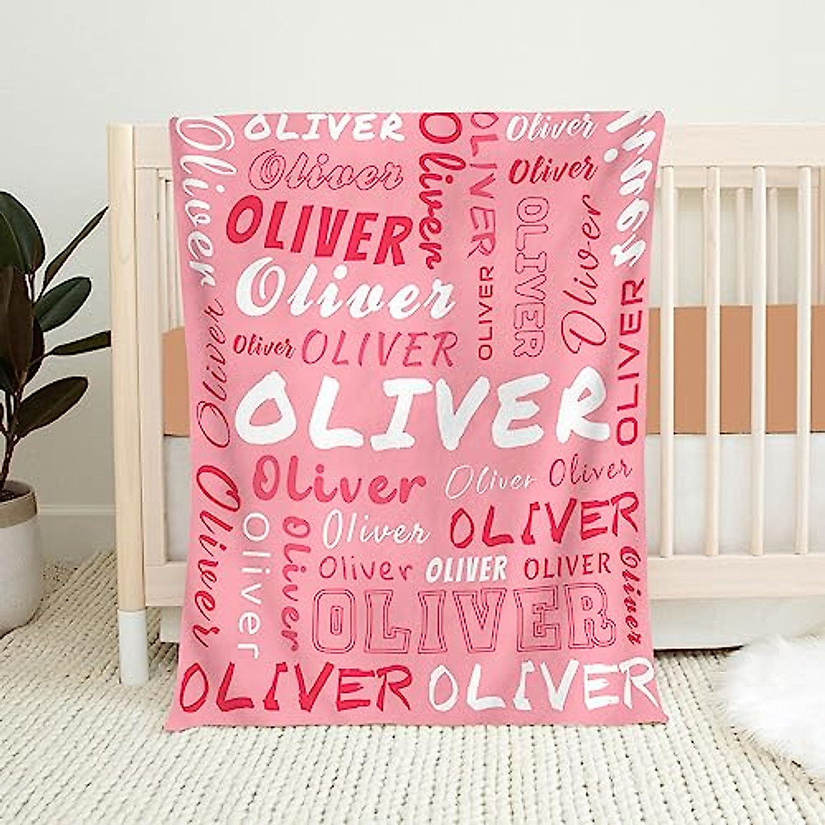 Purefly Personalized Blankets for Kids Custom Baby Blanket with Name for Girls Boys Customized Baby Name Blanket Receiving Blanket for Newborn Toddler Personalized Gifts for Birthday Christmas