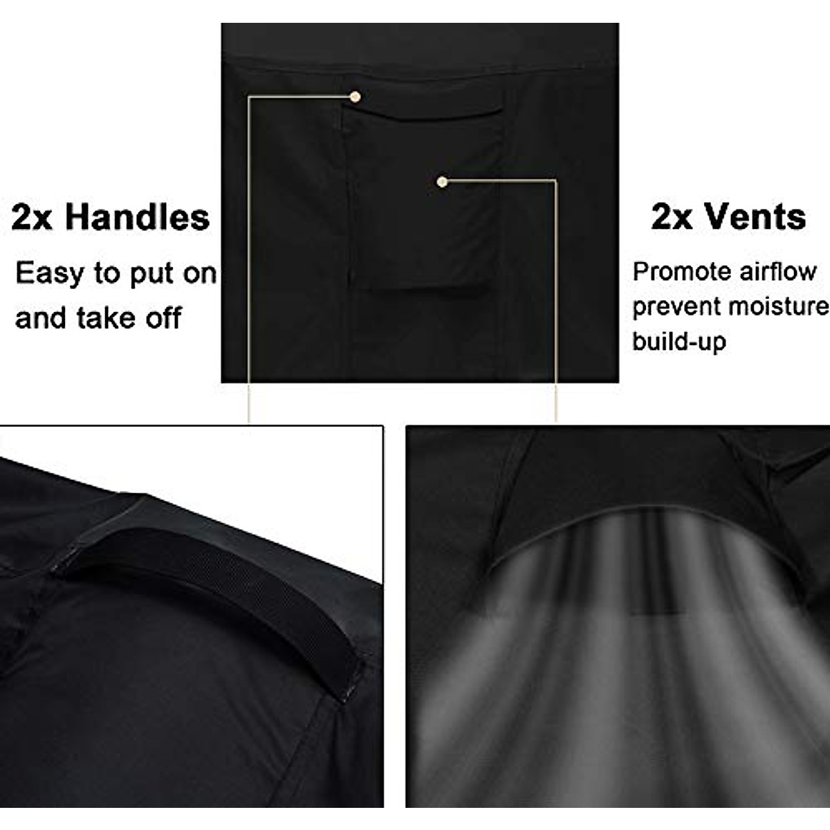 WOMACO Chiminea Cover Waterproof Patio Chiminea Fire Pit Cover Heavy Duty Weather Resistant Outdoor Chimney Protective Cover (25"D x 50"H, Black)